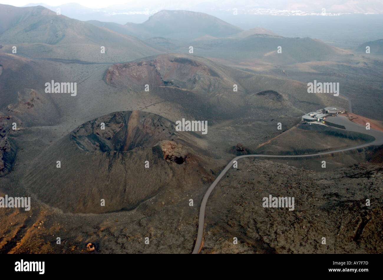 Fire mountain volcanoes of Timanfaya national park in Lanzarote Stock ...