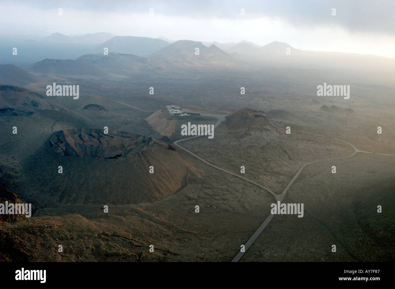 Fire mountain volcanoes of Timanfaya national park in Lanzarote Stock ...