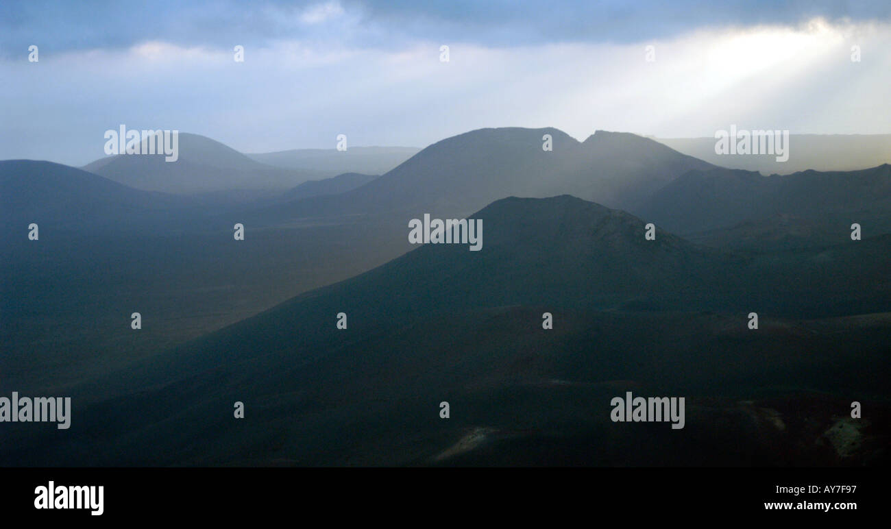 Fire mountain volcanoes of Timanfaya national park in Lanzarote Stock ...