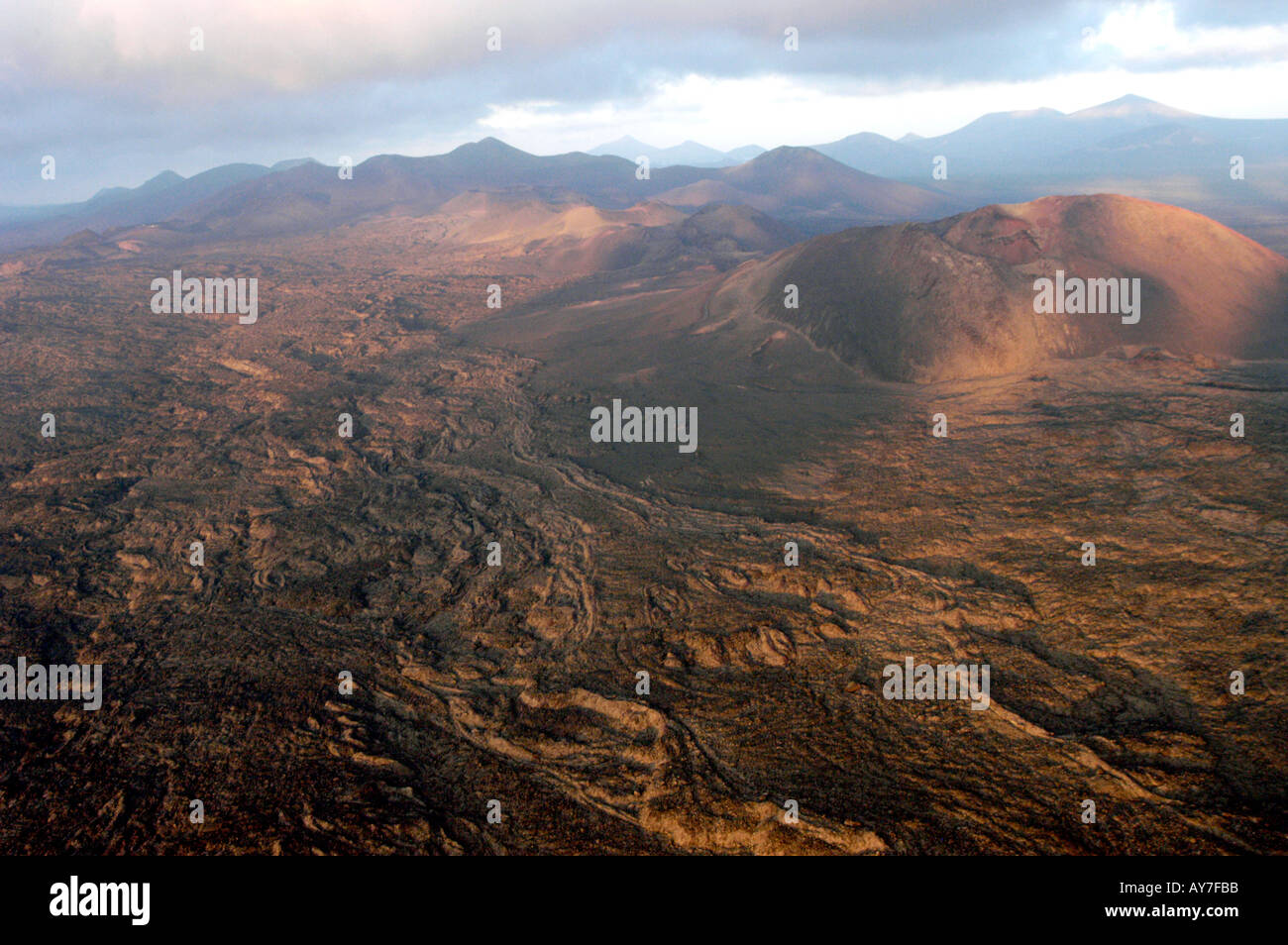 Fire mountain volcanoes of Timanfaya national park in Lanzarote Stock ...