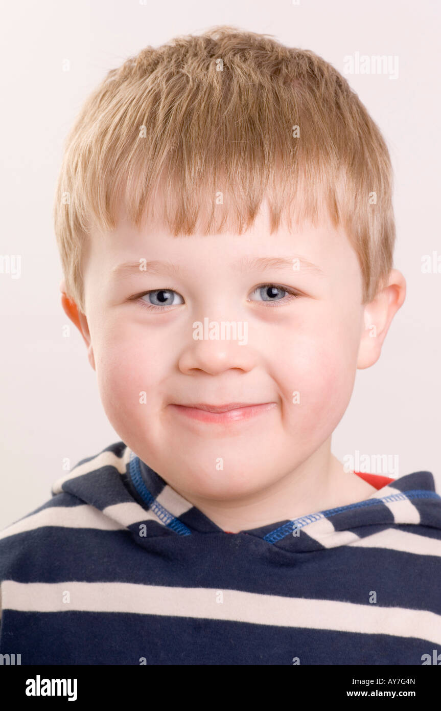 Studio Portrait Of Four Year Old Boy Stock Photo - Alamy