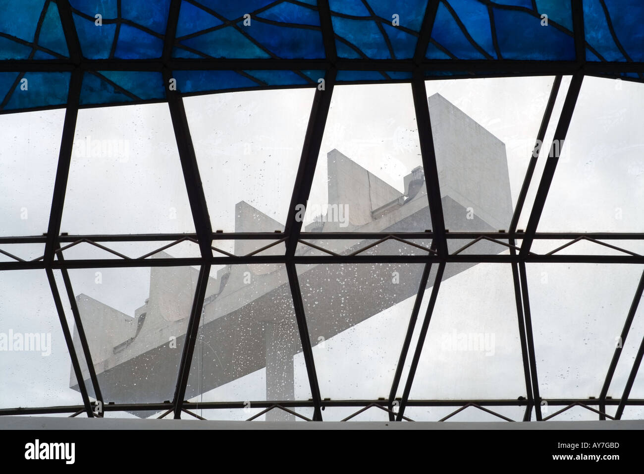 Bell's Tower Seen Through the Stained Glass Windows in a rainy day ...