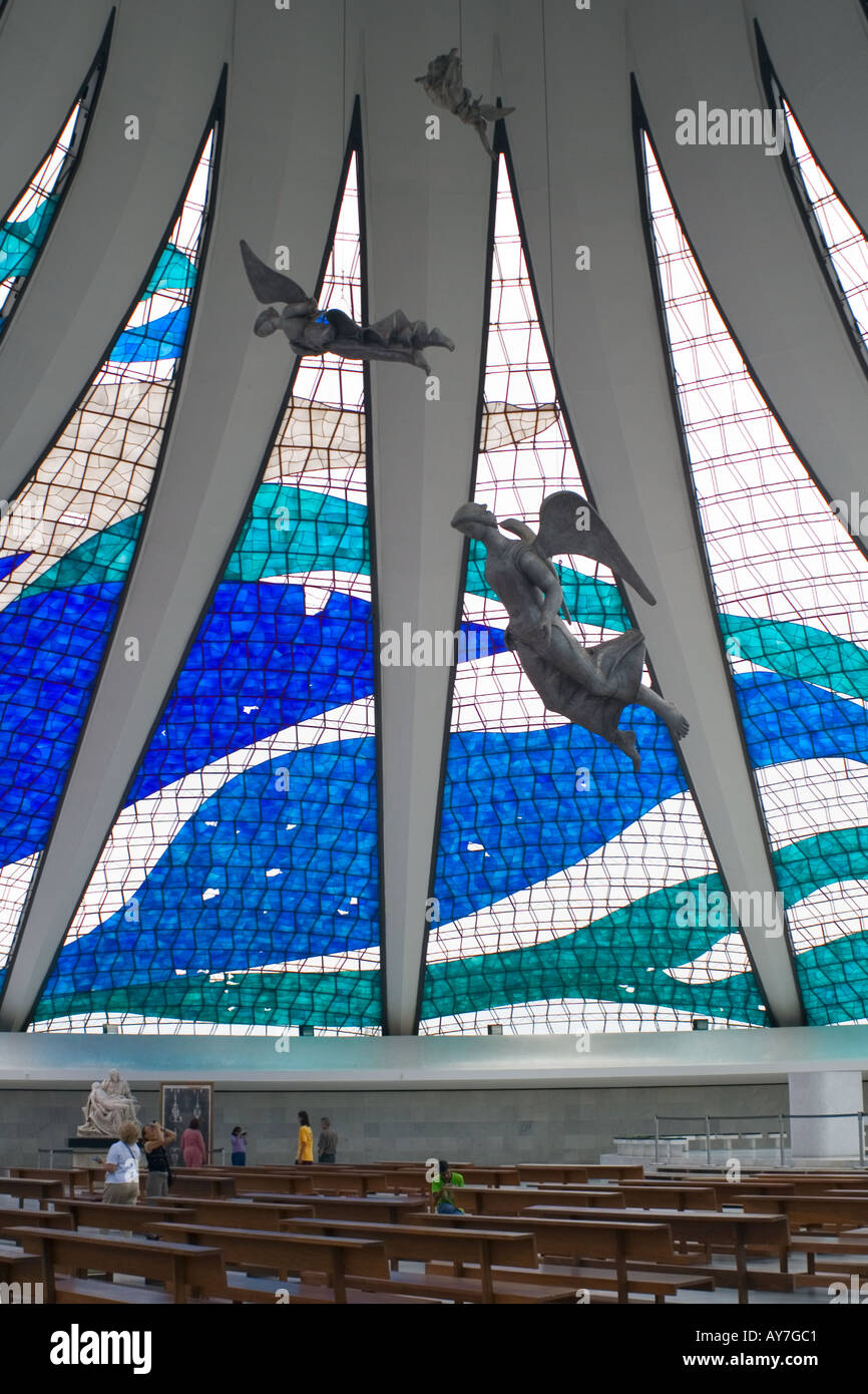 The Angels Descending Metropolitan Cathedral Brasilia Brazil Stock ...