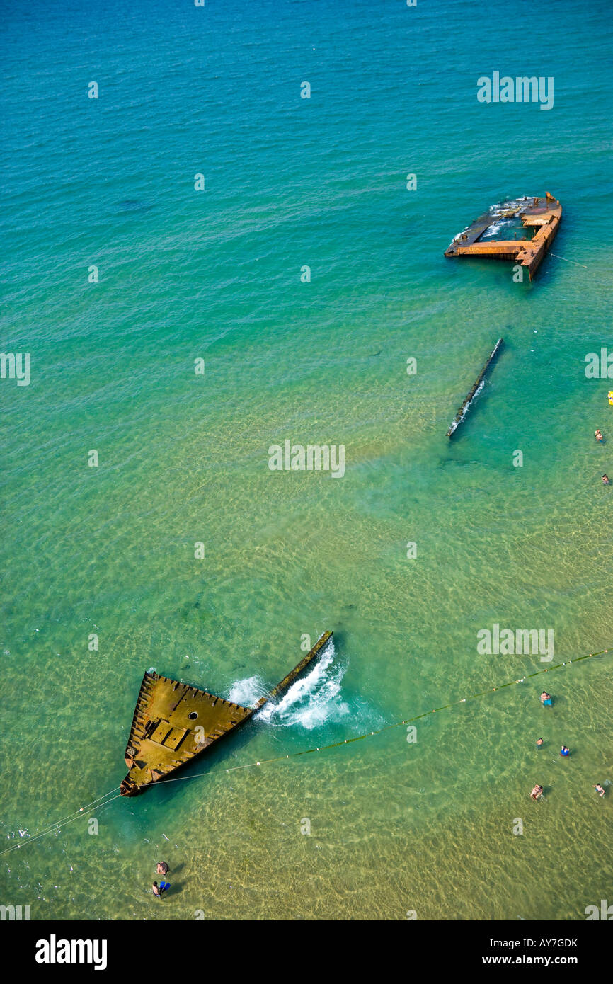 Sunken ship aerial Kilyos Black Sea coast of Istanbul Turkey Stock ...