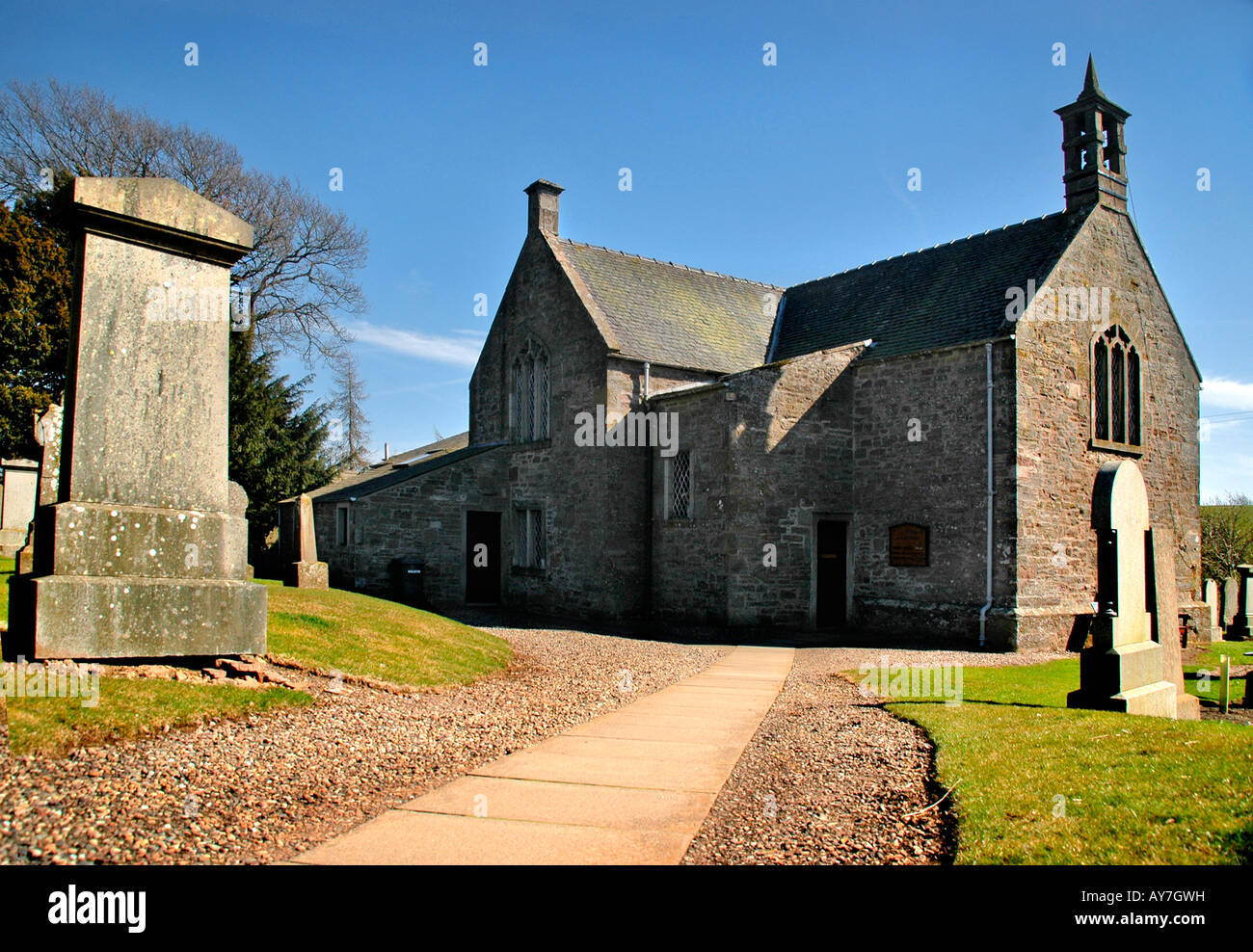 The Aberlemno Church and yard where the 8th century, Aberlemno Cross ...