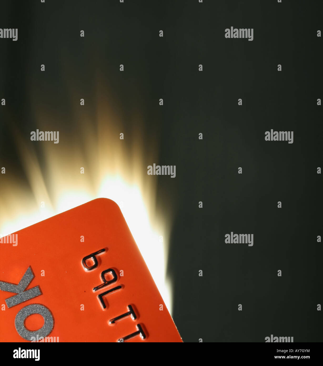 Close-up of burning plastic card. This card is not valid now Stock ...