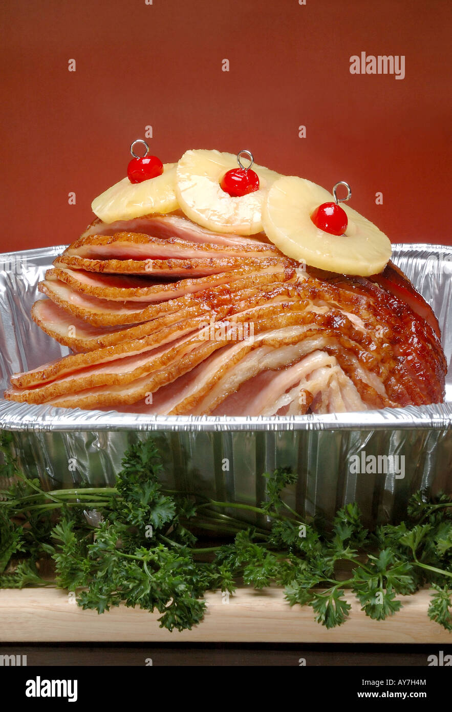Festive Holiday Ham Stock Photo - Alamy