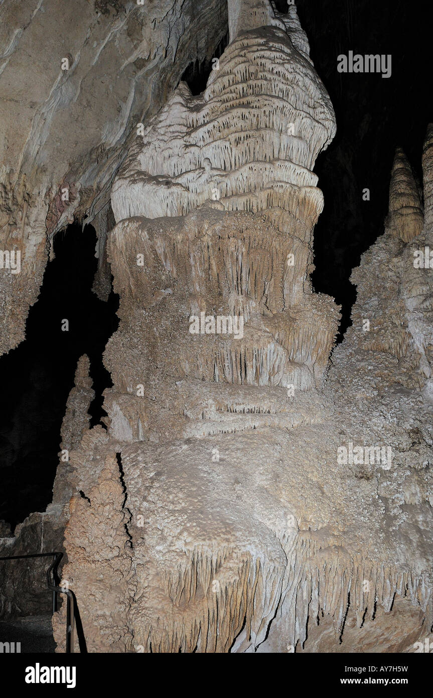 Stalagmite columns in the Big Room of the Carlsbad Caverns National ...