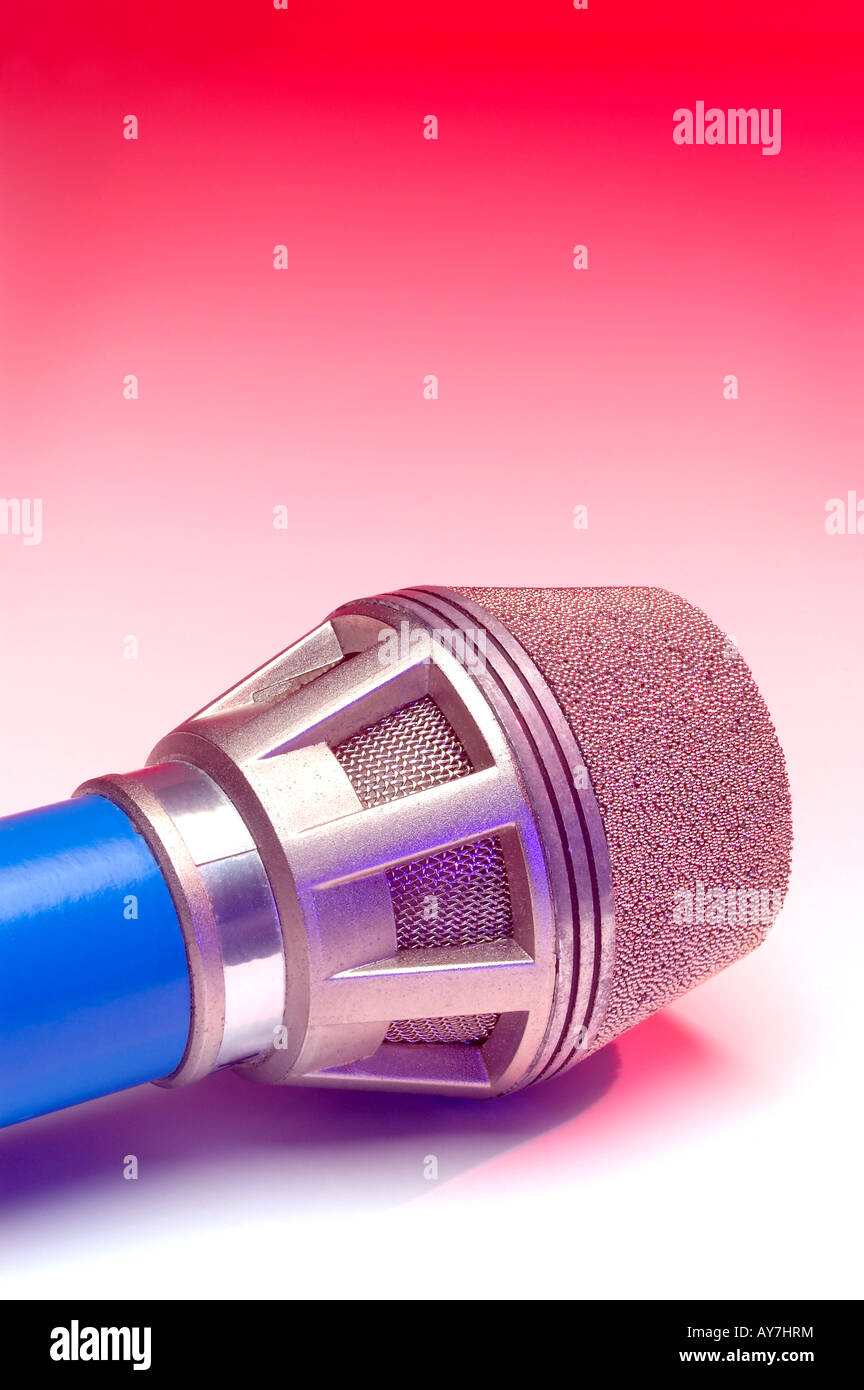 Stage Mic On Red Stock Photo - Alamy