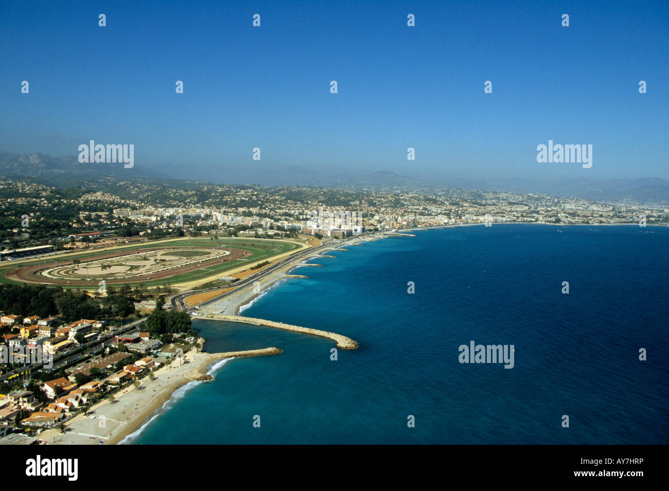 Aerial view of Saint Laurent du Var city French Riviera Stock Photo - Alamy
