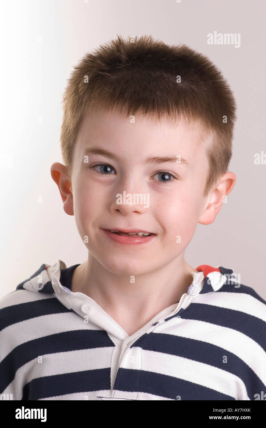 Studio Portrait Of Seven Year Old Boy Stock Photo - Alamy