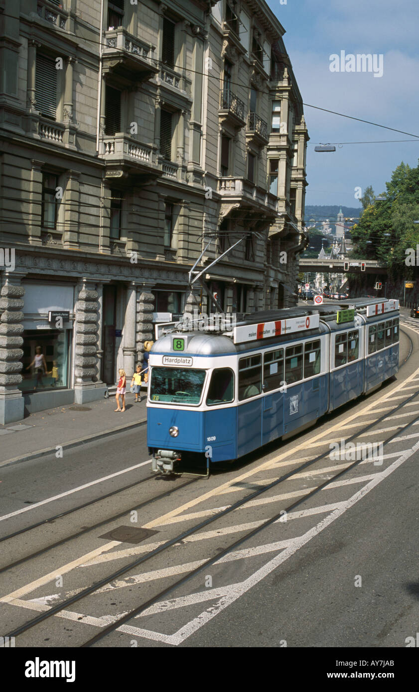 Electric tram in Zurich Stock Photo - Alamy
