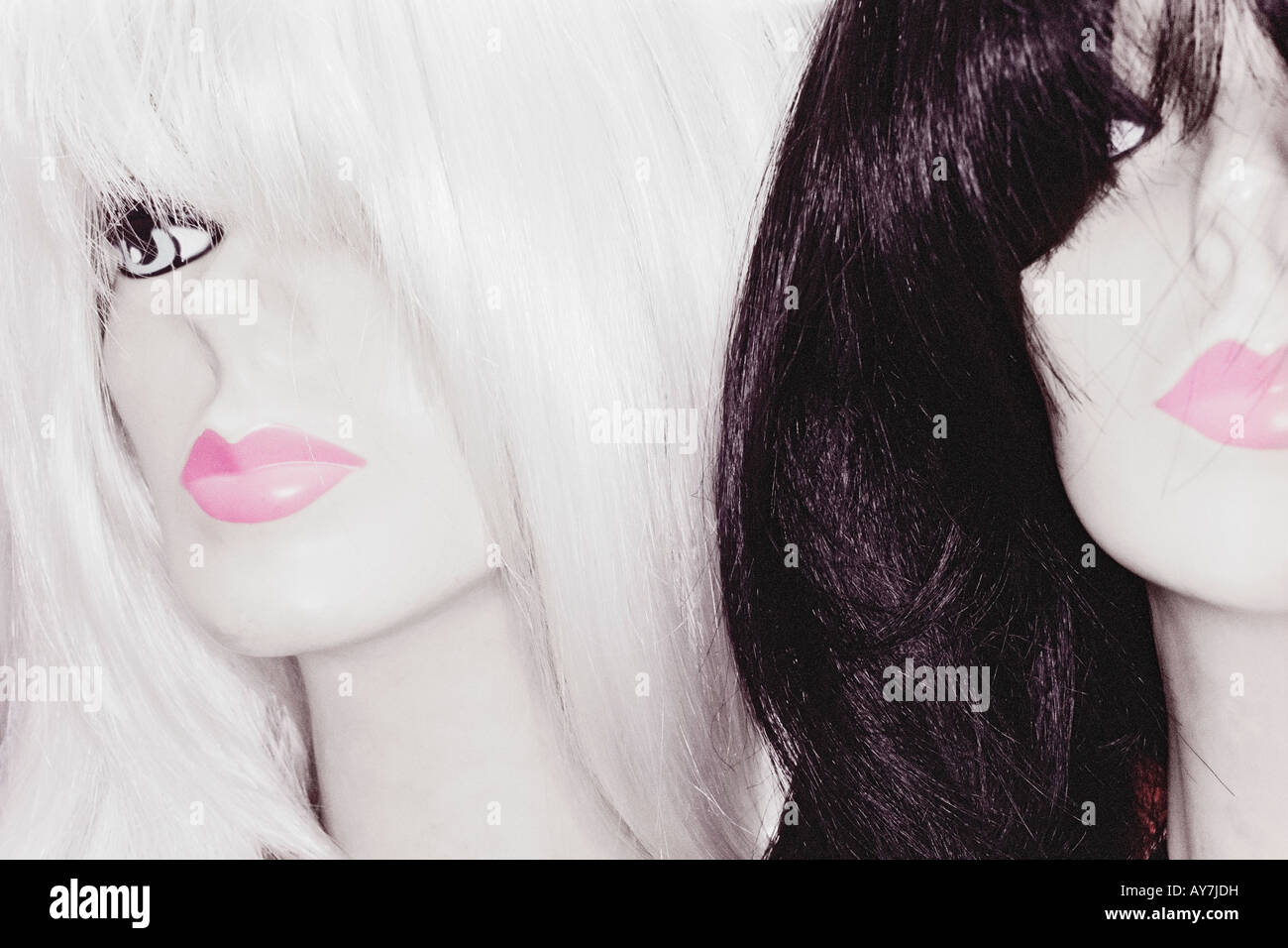 Assorted Wigs In Store Display Stock Photo - Alamy