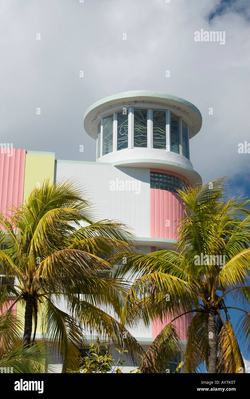 hotel art deco architecture south beach miami florida Stock Photo - Alamy