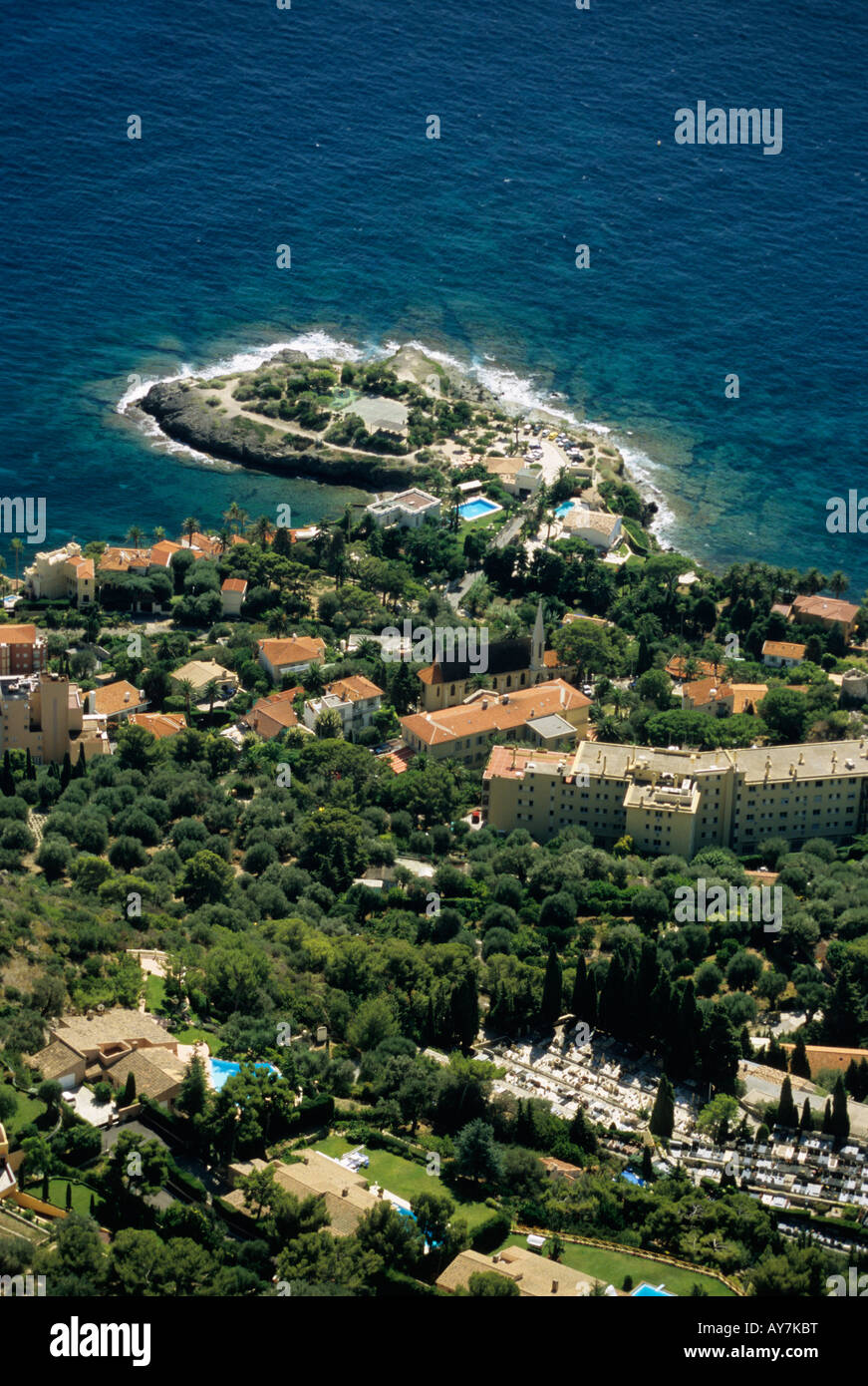 Aerial view of Cap d Ail France Stock Photo - Alamy