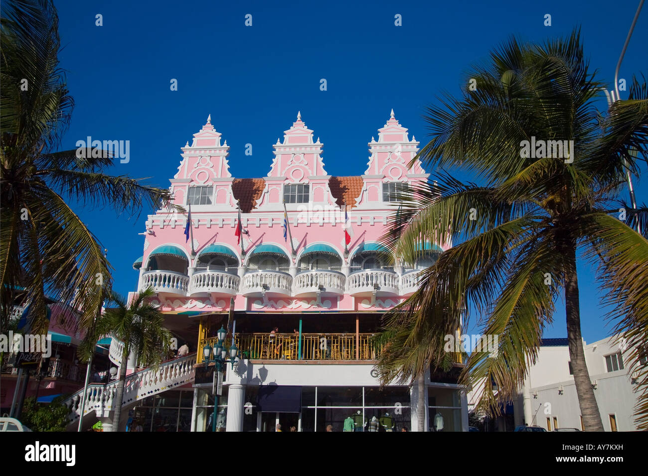 Ornate Dutch Gabled Building Royal Plaza Oranjestad Aruba Stock Photo ...