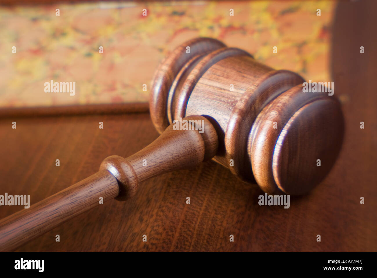 Gavel with old book Lensbaby image with limited sharp zone Stock Photo ...