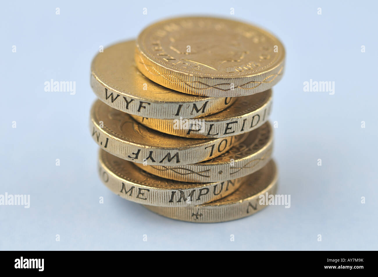 A stack of one pound coins Stock Photo - Alamy