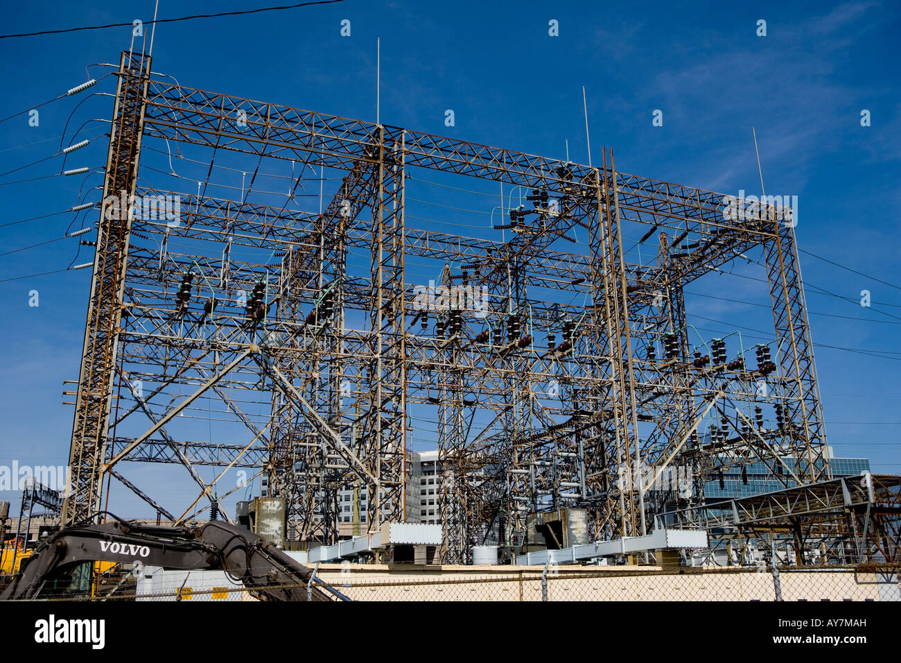 Electrical plant transfer station in Connecticut USA Stock Photo - Alamy