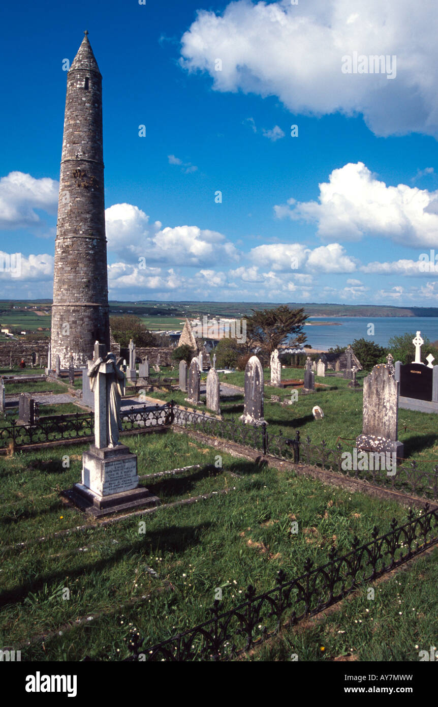 county waterford ireland ardmore round tower Stock Photo - Alamy
