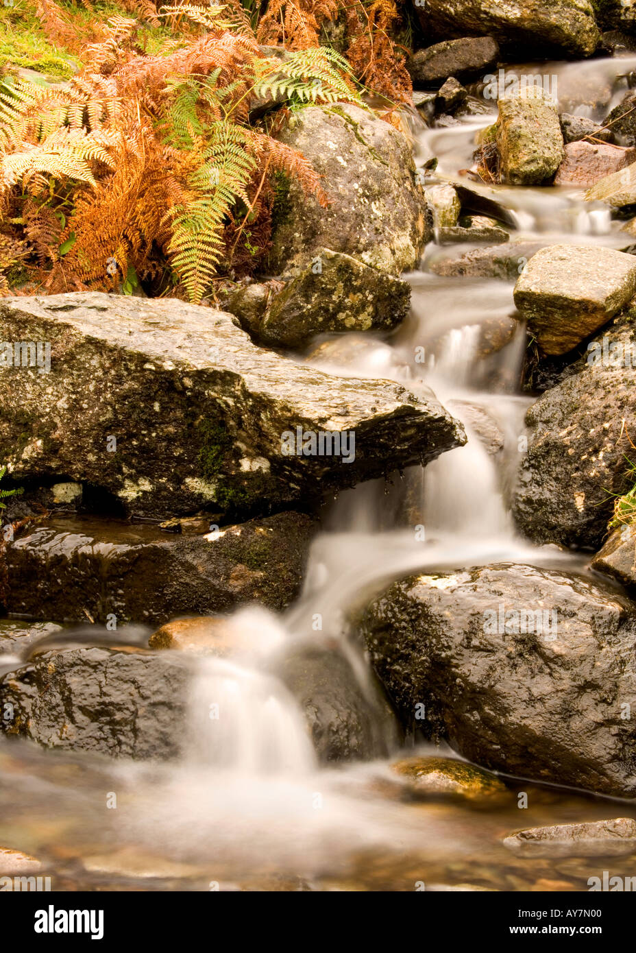 Mountain Stream rushing between rocks Stock Photo - Alamy