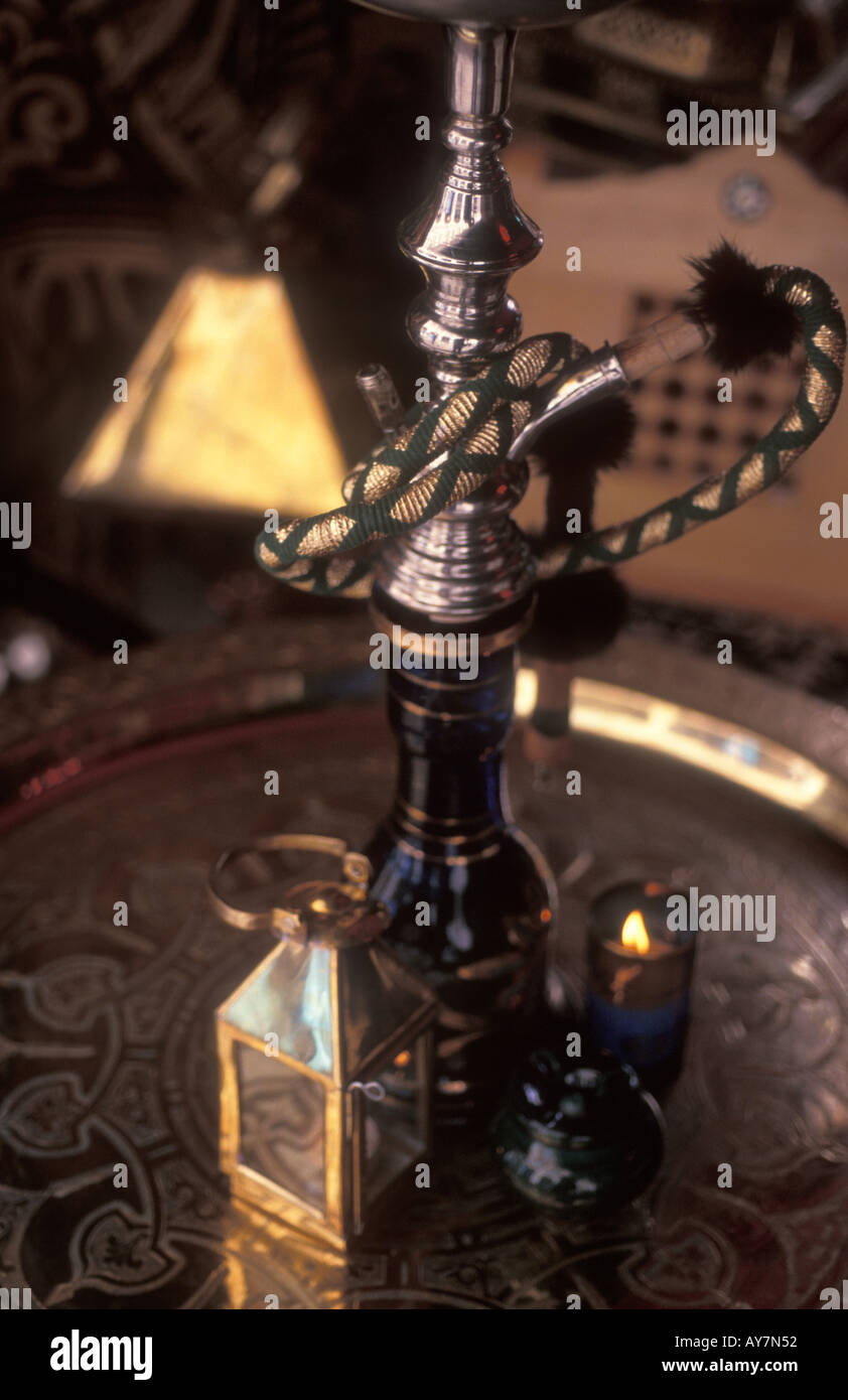 Traditional Moroccan hookah (water pipe) on a table Stock Photo - Alamy