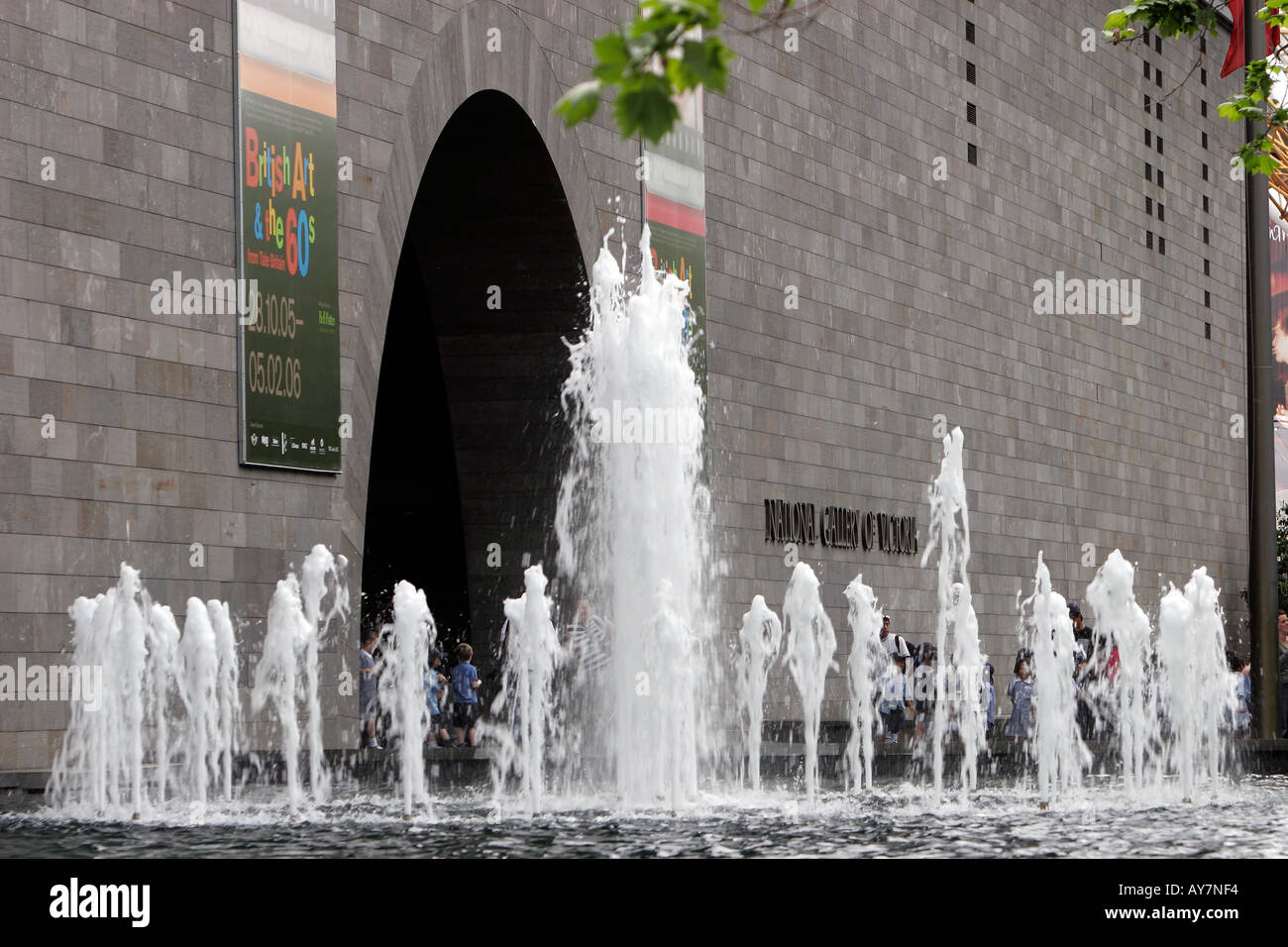 Fountains outside National Gallery of Victoria Melbourne Australia ...