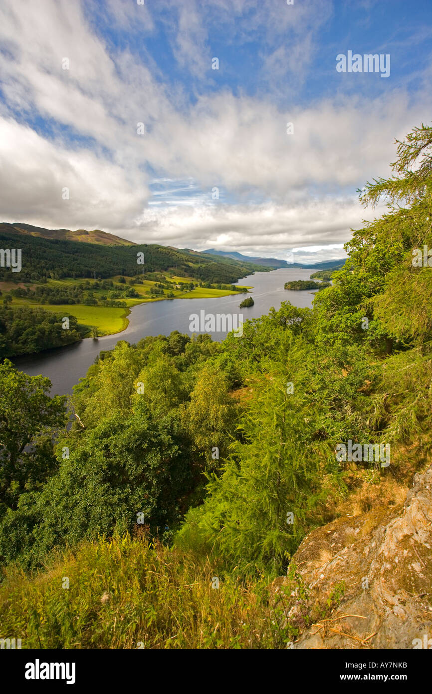The Queens View at Loch Tummel near Pitlochry Perthshire Stock Photo ...