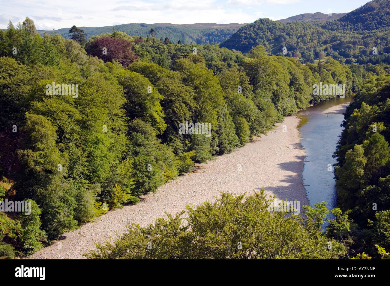 View of the River Garry at the Pass of Killiecrankie in Perthshire ...