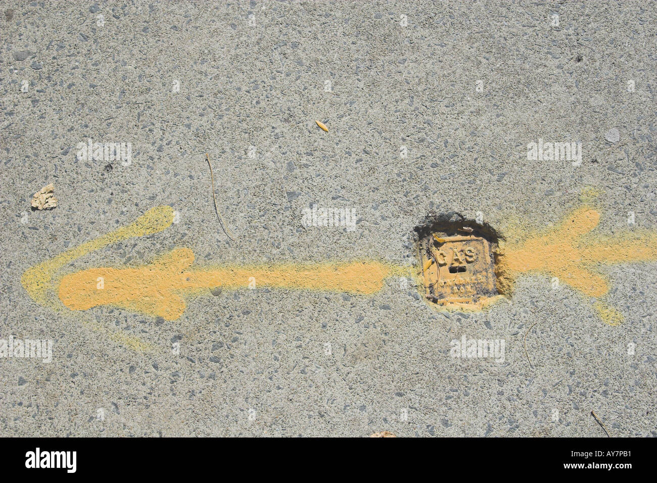 Gas access on concrete sidewalk Stock Photo - Alamy