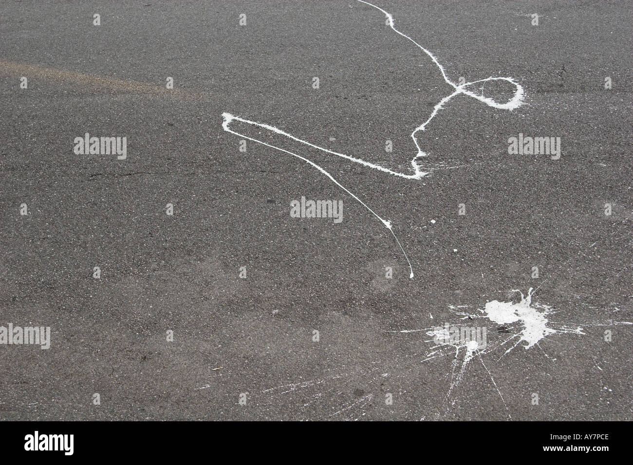 Horizontal image of paint spill on roadway Stock Photo - Alamy