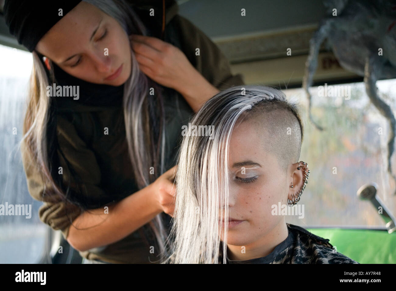 Half cut hair hi-res stock photography and images - Alamy