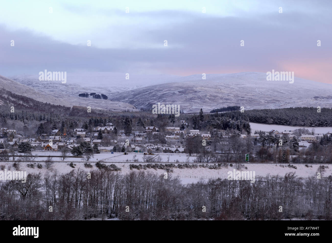 Kingussie in winter snow, Highlands, Scotland Stock Photo - Alamy