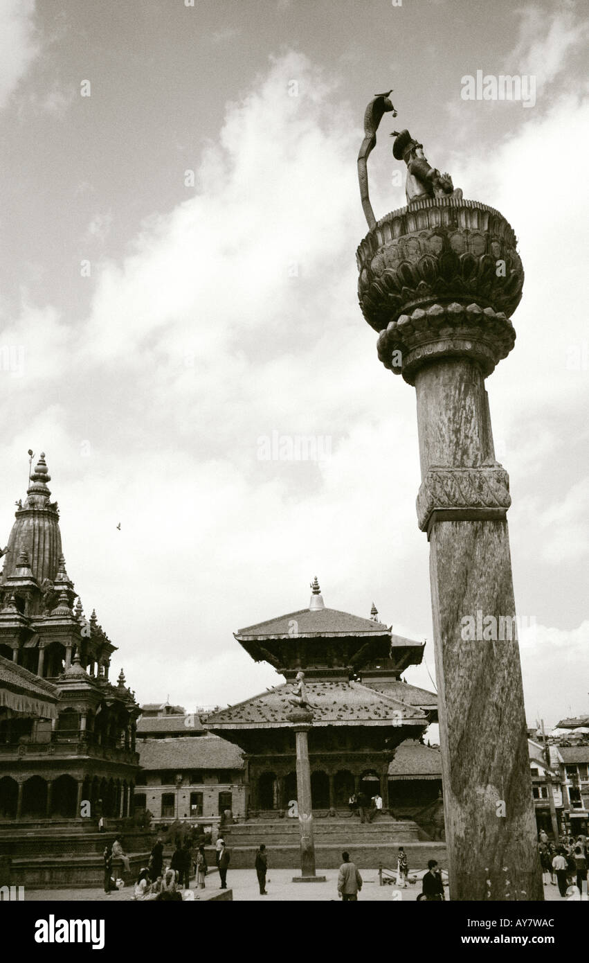 World Travel. Street scene and architecture of ancient Durbar Square in ...