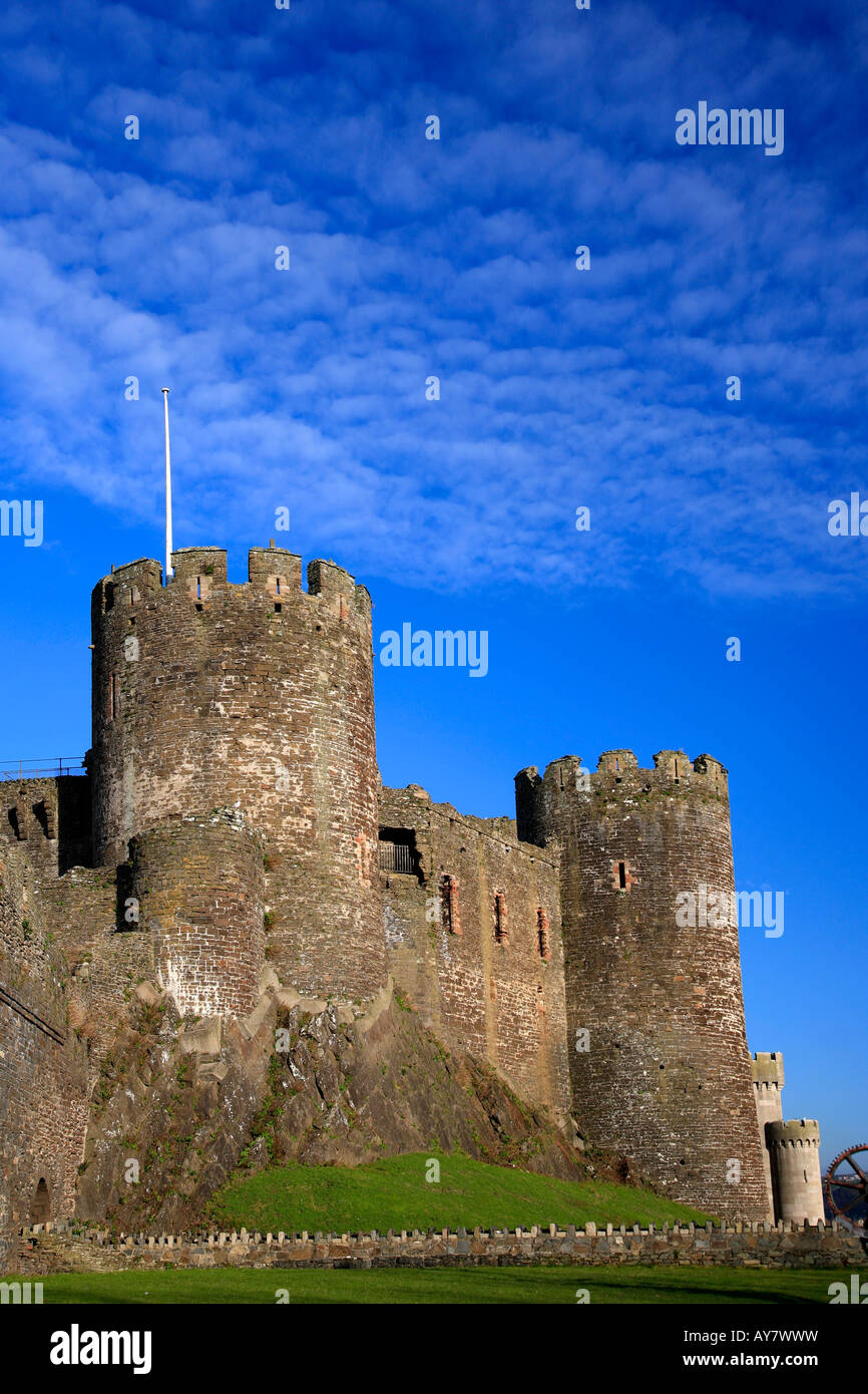Stone built Castle Walls Edward 1st Castle Conwy Castle Gwynedd North ...