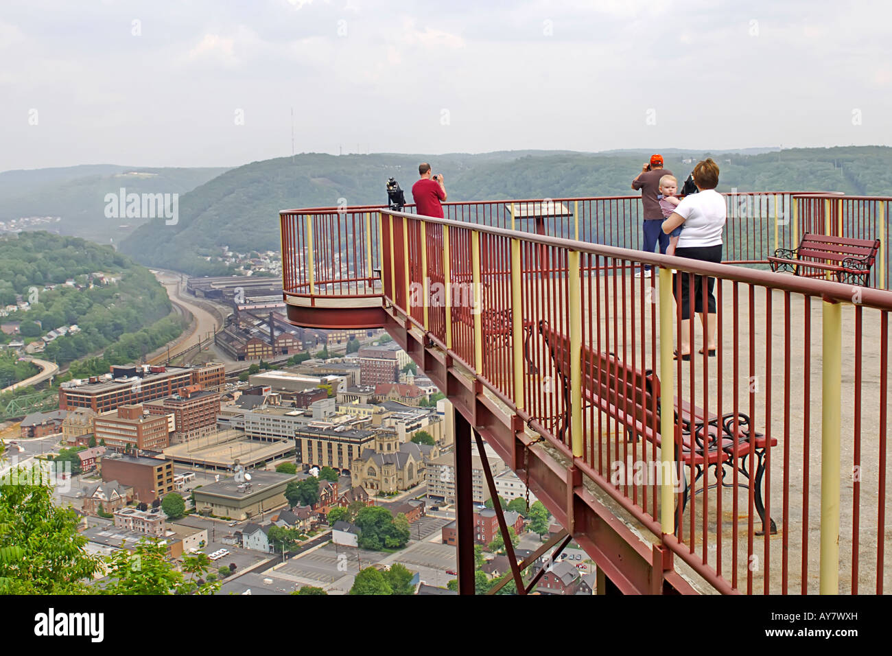 Viewing platform to look down over Johnstown Pennsylvania PA Stock ...