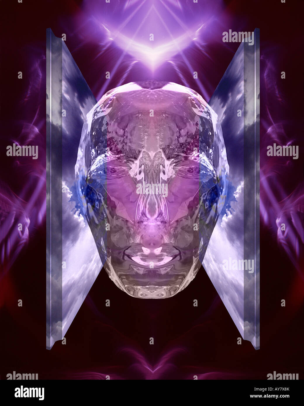 Ice sculpture of human face Stock Photo - Alamy