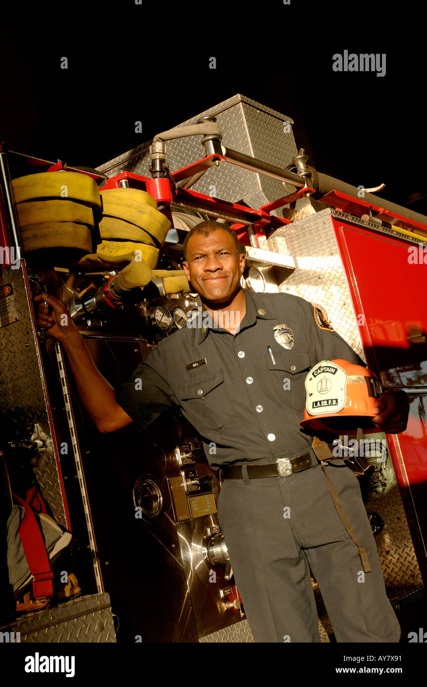 Portrait male african american firefighter hi-res stock photography and ...
