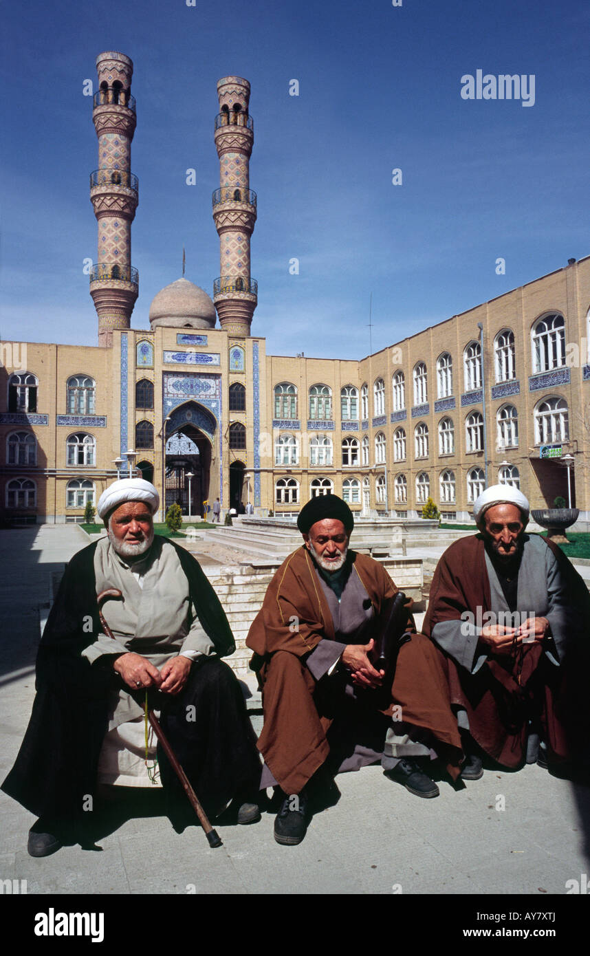Islamic clerics take a break after Friday prayers at Jameh mosque ...