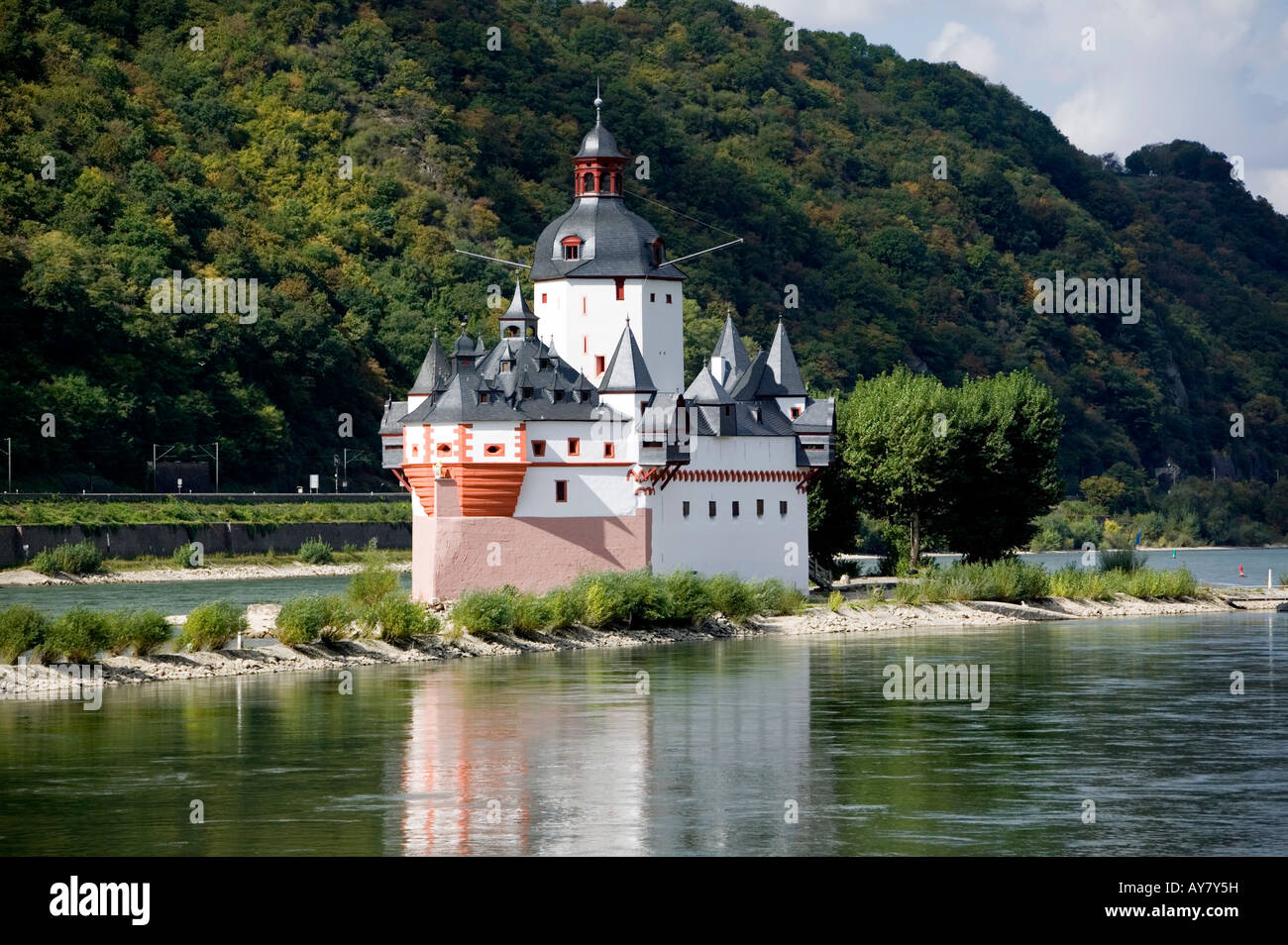 Kaub Castle Pfalzgrafenstein romantic middle Rhine valley world ...