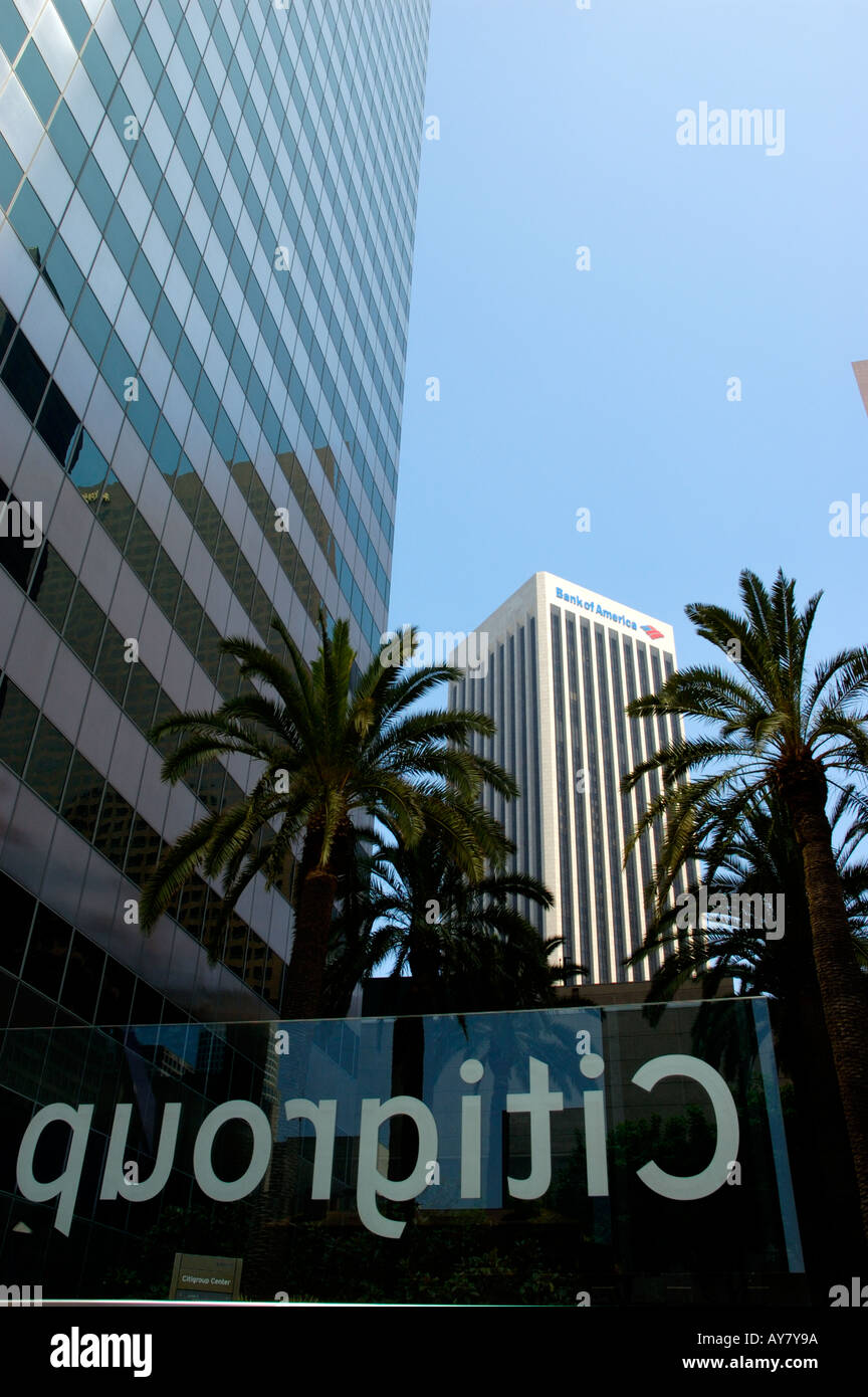 Office buildings of Citigroup and Bank of America facing each other in ...