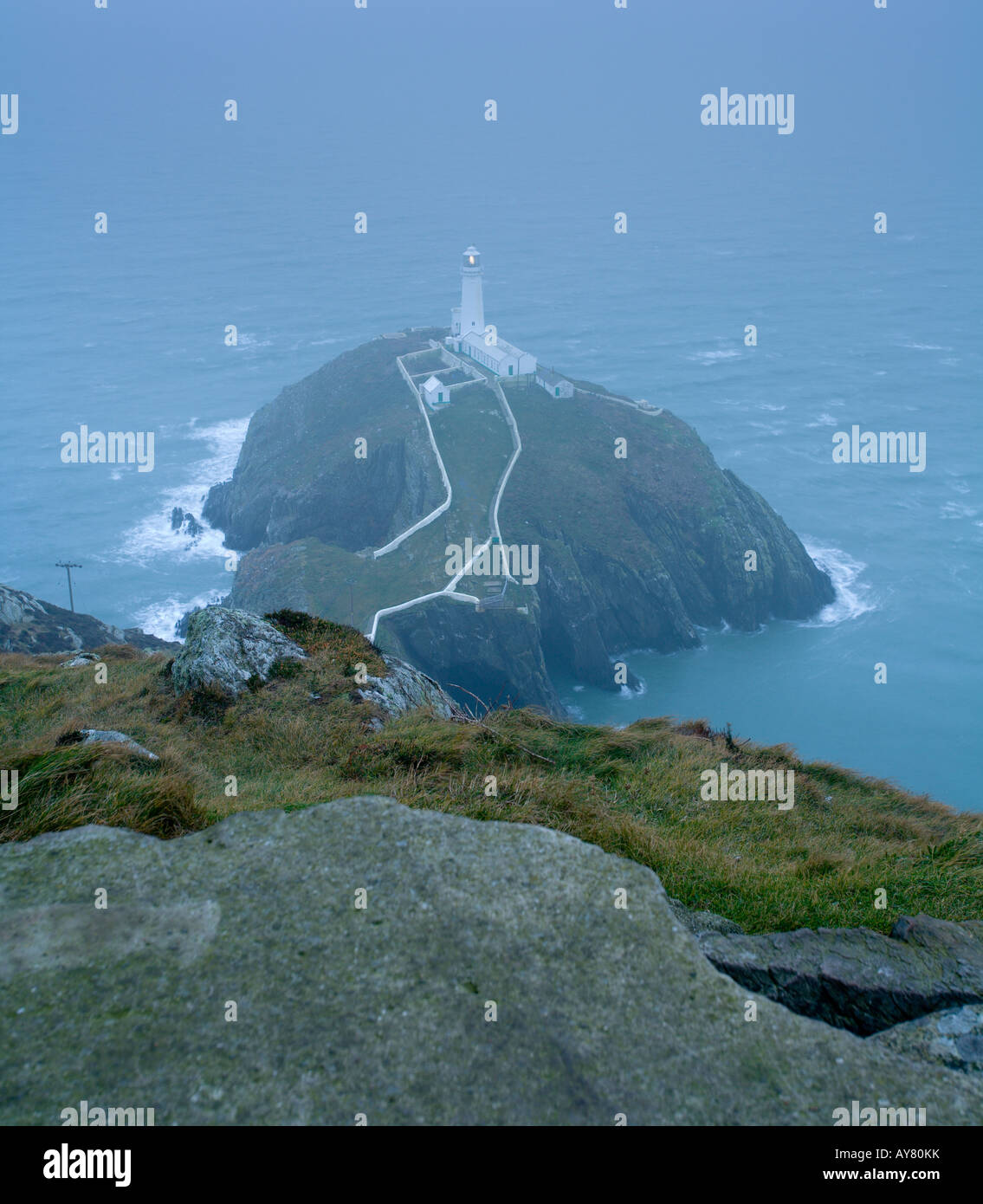 Southstack Lighthouse near Holyhead Anglesey Wales UK Stock Photo - Alamy