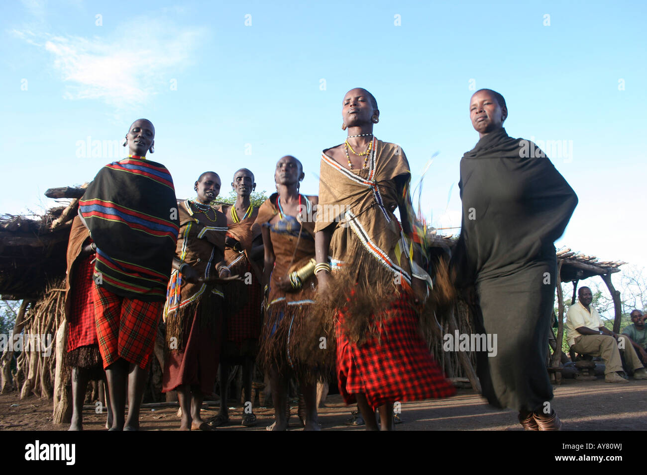 Africa Tanzania members of the Datoga tribe Woman in traditional dress ...