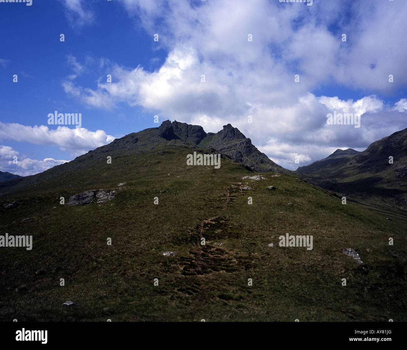 Ben Arthur The Cobbler above Loch Long at Arrochar Argyll showing the ...
