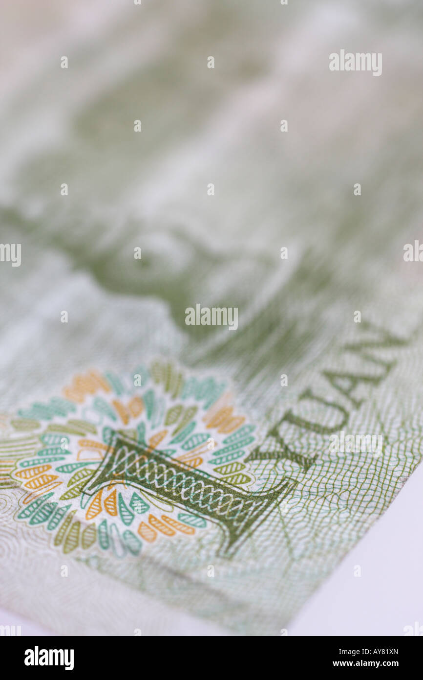 Close Up Of Chinese 1 Yuan Note On White Background In Studio Stock ...