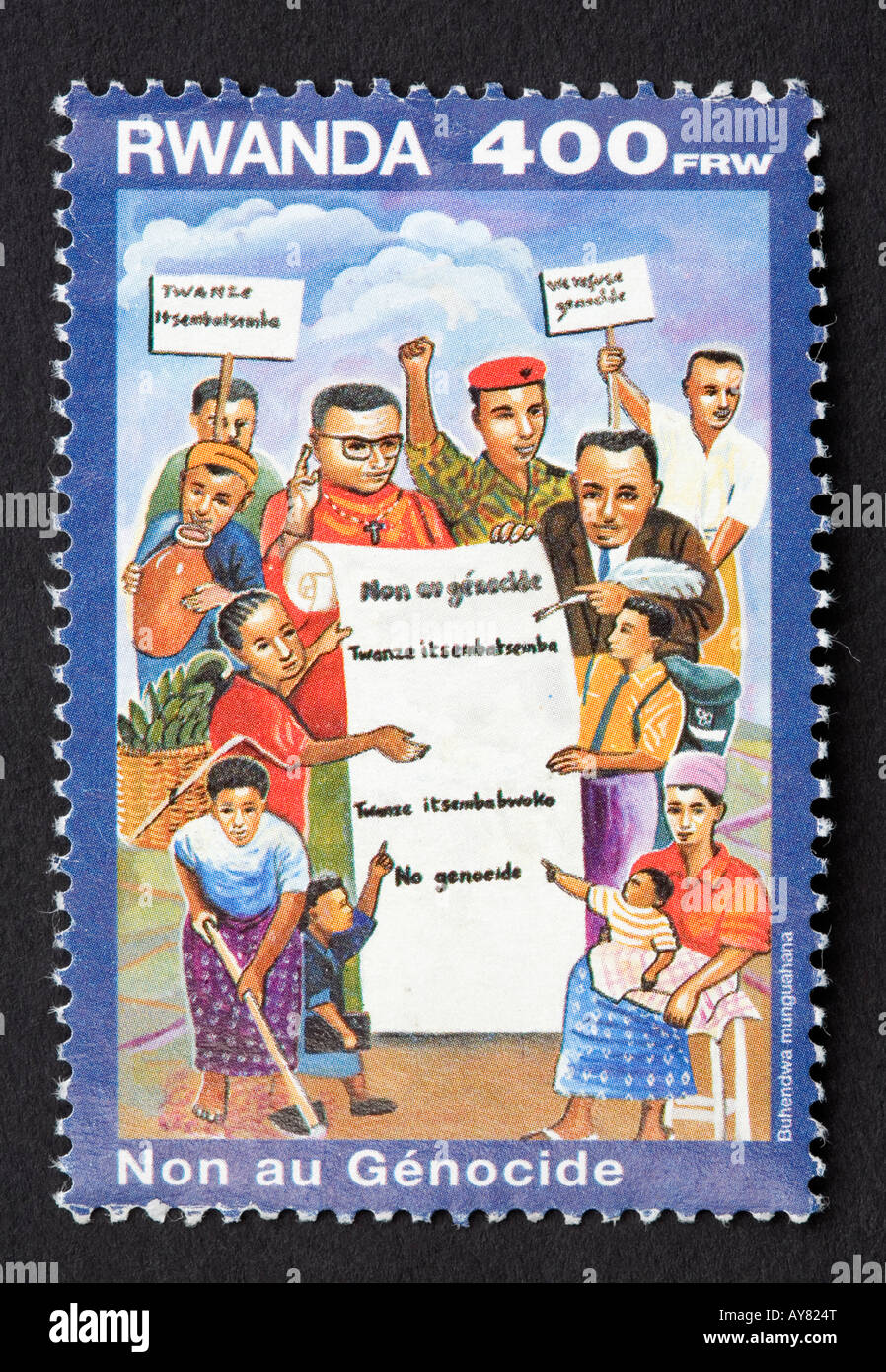 Rwandan postage stamp Stock Photo - Alamy