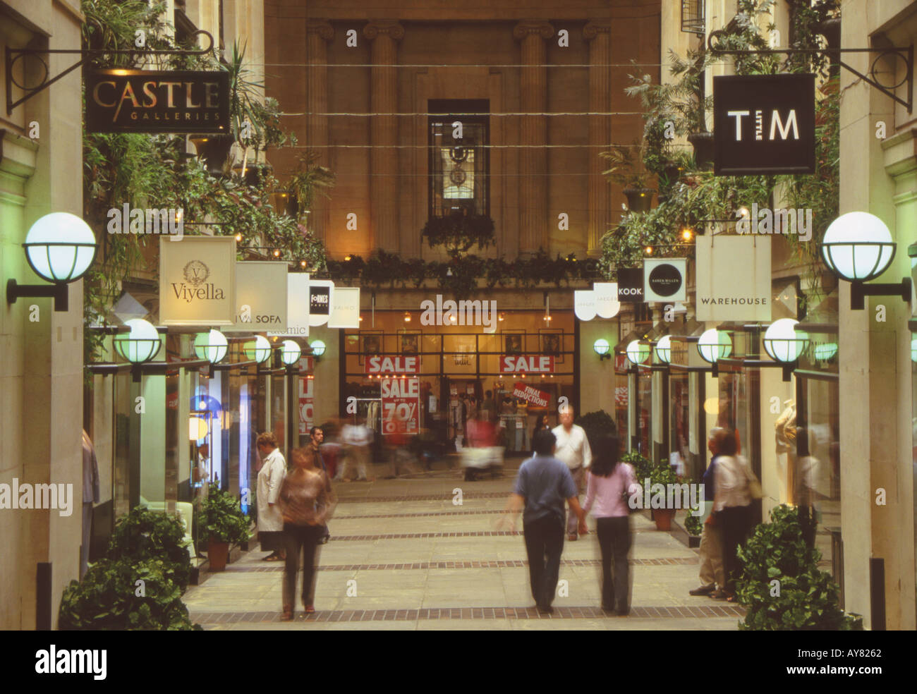 Shoppers in The Exchange Arcade Nottingham Stock Photo - Alamy
