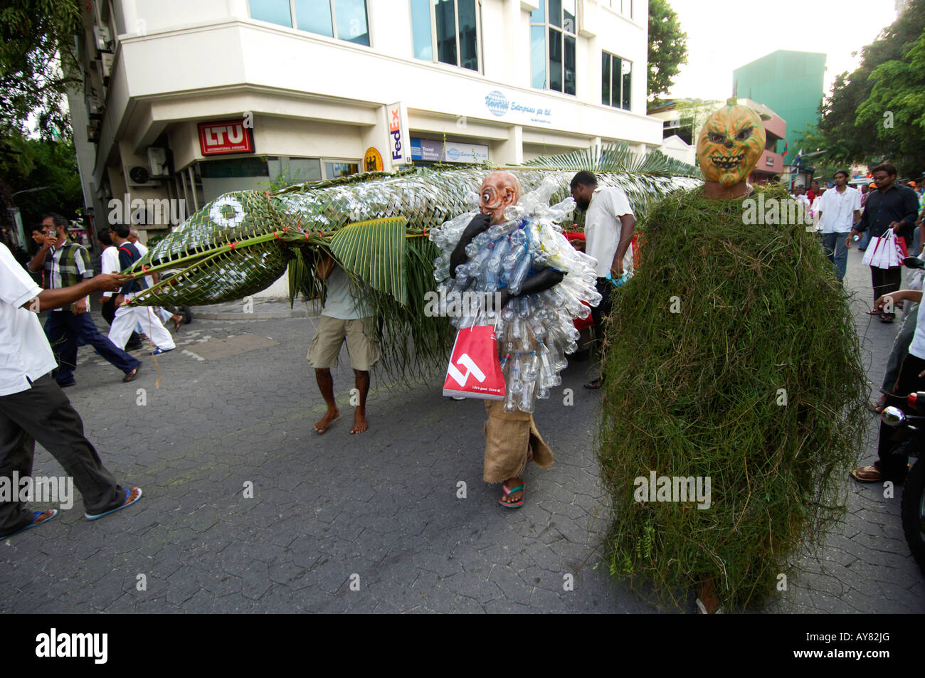 big fish being displayed on the streets of Male Maldives a festive ...