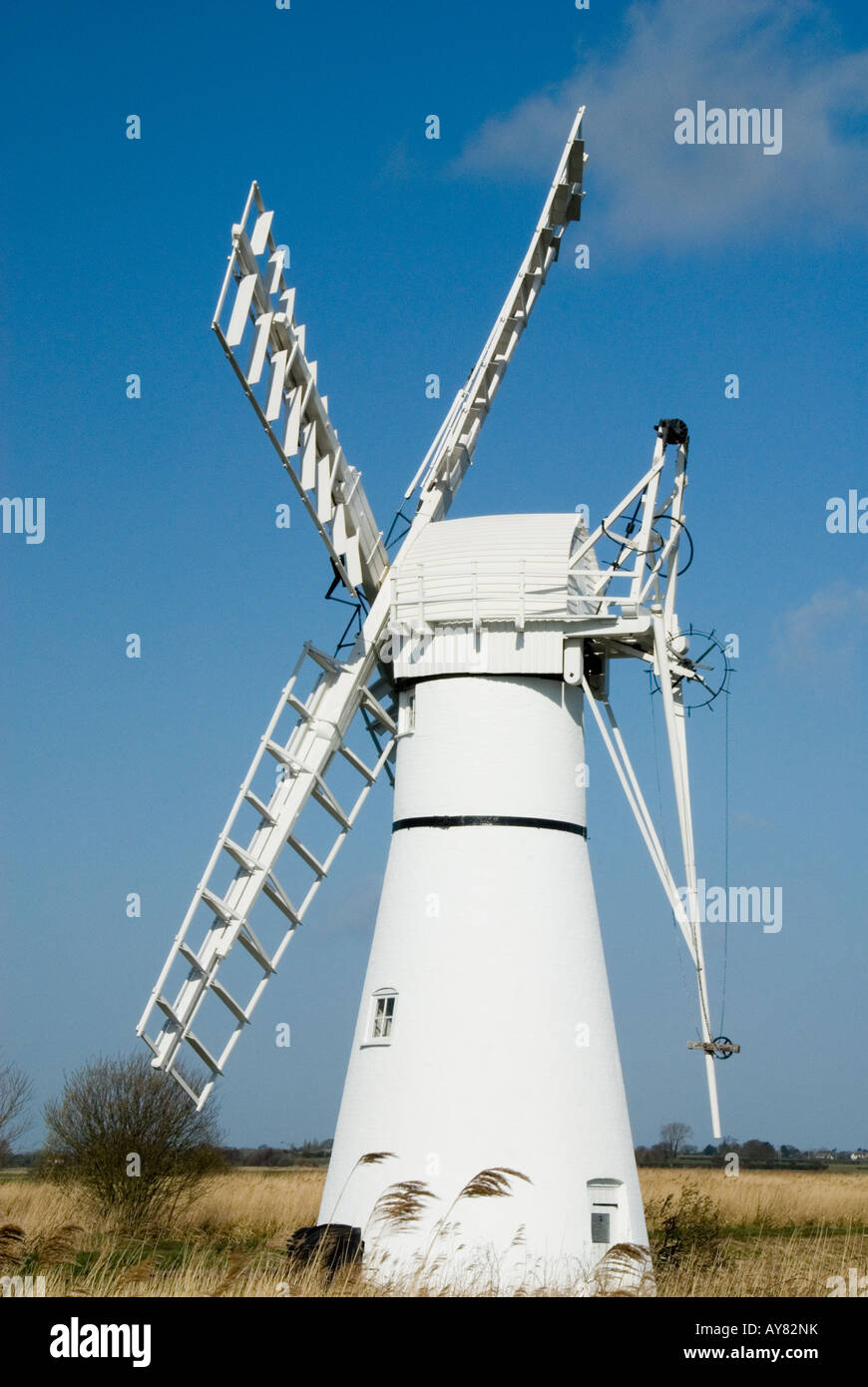 Thurne drainage mill Norfolk summer holidays Stock Photo - Alamy