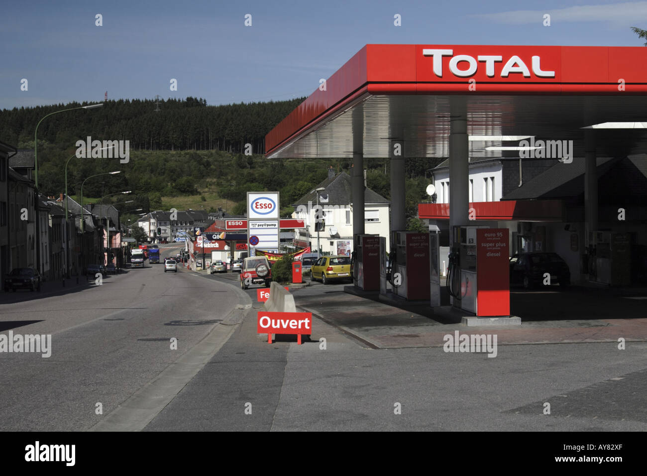 Total filling station in the village of Martelange Belgium on the ...